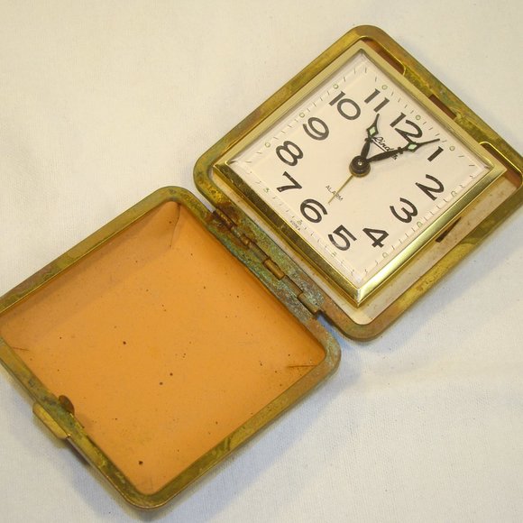 Linden | Wall Decor | Vintage Linden Travel Alarm Clock In Black Gold ...